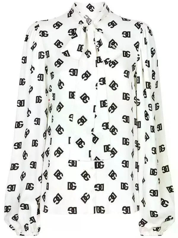 Dolce & Gabbana Logo-print Shirt With Scarf - White