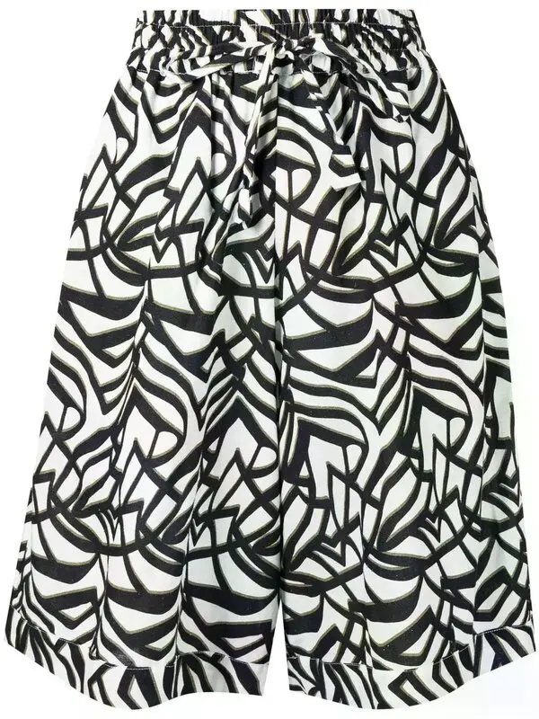 BAMBAH Geometric-print Bermuda Shorts - White
