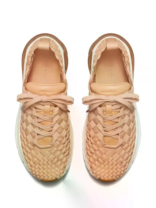 Tory Burch Woven Lace-up Sneakers - Brown