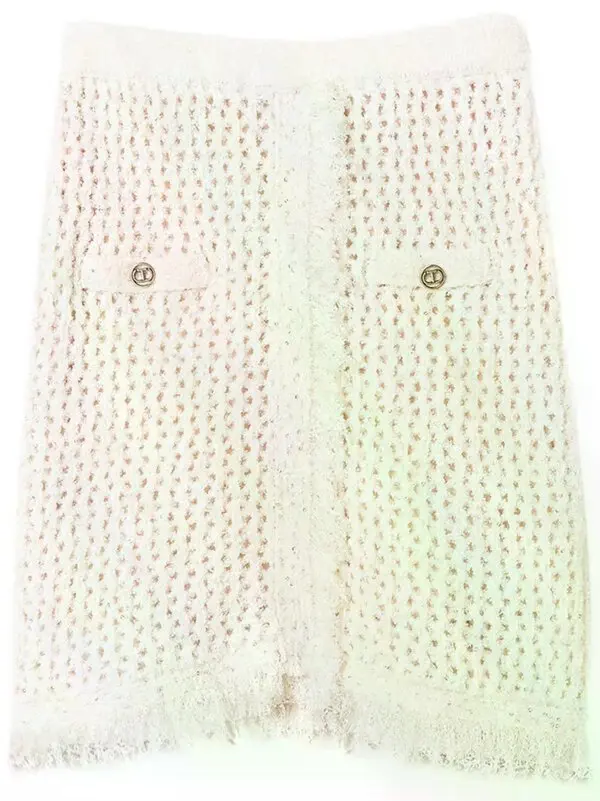 TWINSET Mesh-knit Miniskirt - White