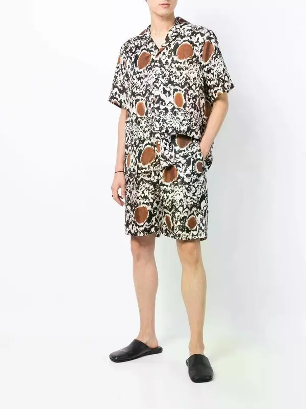 EDWARD CRUTCHLEY Abstract-pattern Silk Shorts