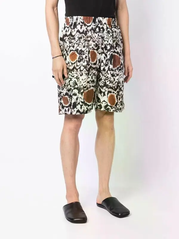 EDWARD CRUTCHLEY Abstract-pattern Silk Shorts