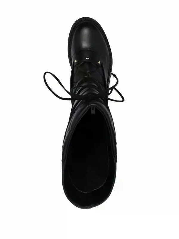 Bally Quilted Front Lace-up Leather Boots