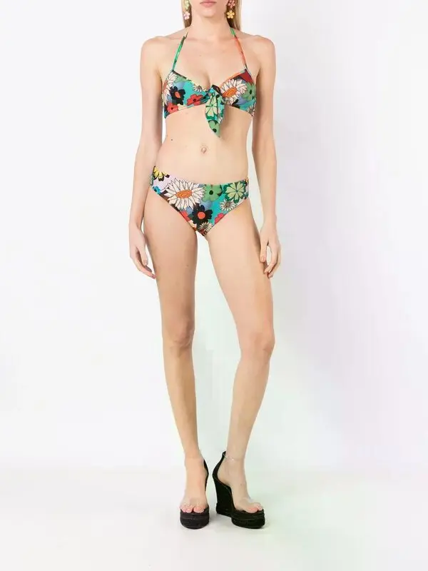 AMIR SLAMA Floral-print Halterneck Bikini