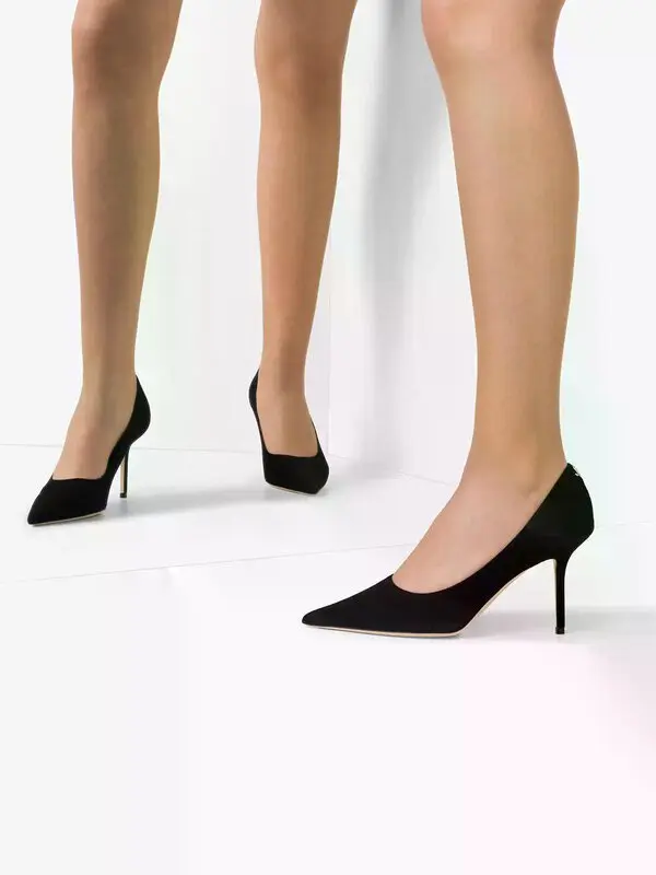 JIMMY CHOO Love 85 Pointed-toe Suede Pumps