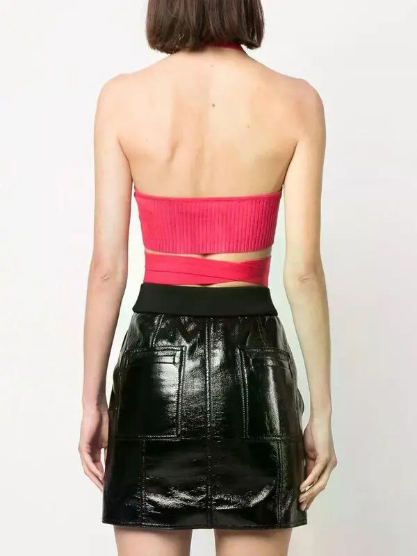 MSGM Ribbed-knit Crop Top