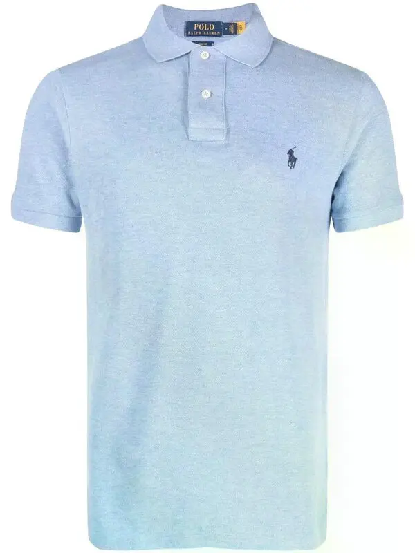 Polo Ralph Lauren Embroidered-logo Cotton Piqué Polo Shirt - Blue