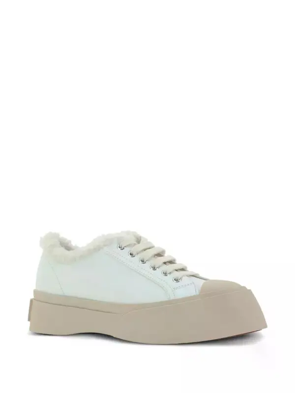 Marni Pablo Lace-up Shearling-trim Sneakers - White