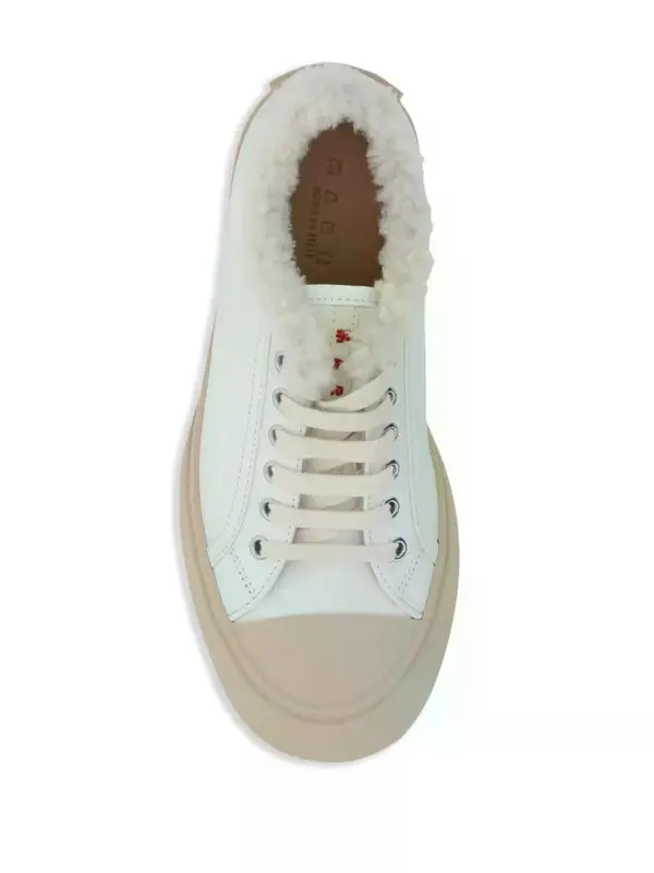 Marni Pablo Lace-up Shearling-trim Sneakers - White