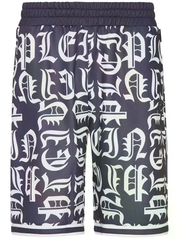 Philipp Plein All-over Logo-print Shorts - Blue
