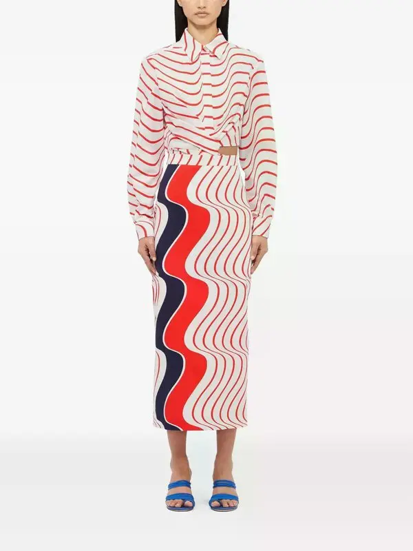 MSGM Printed Calf-length Pencil Skirt