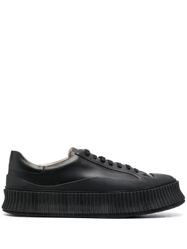 JIL SANDER Lace-up Leather Platform Sneakers