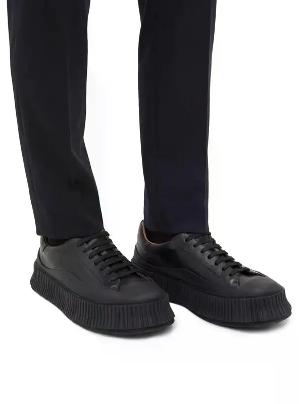 JIL SANDER Lace-up Leather Platform Sneakers