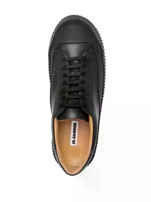 JIL SANDER Lace-up Leather Platform Sneakers