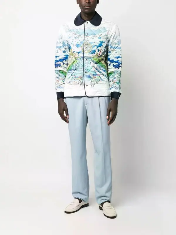 Casablanca Quilted Graphic Print Jacket