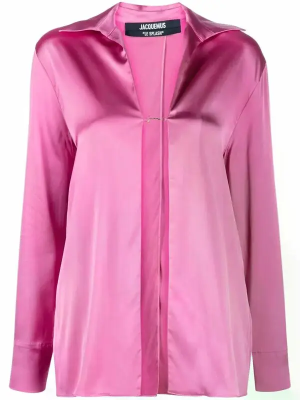 Jacquemus La Chemise Notte Satin Shirt - Pink