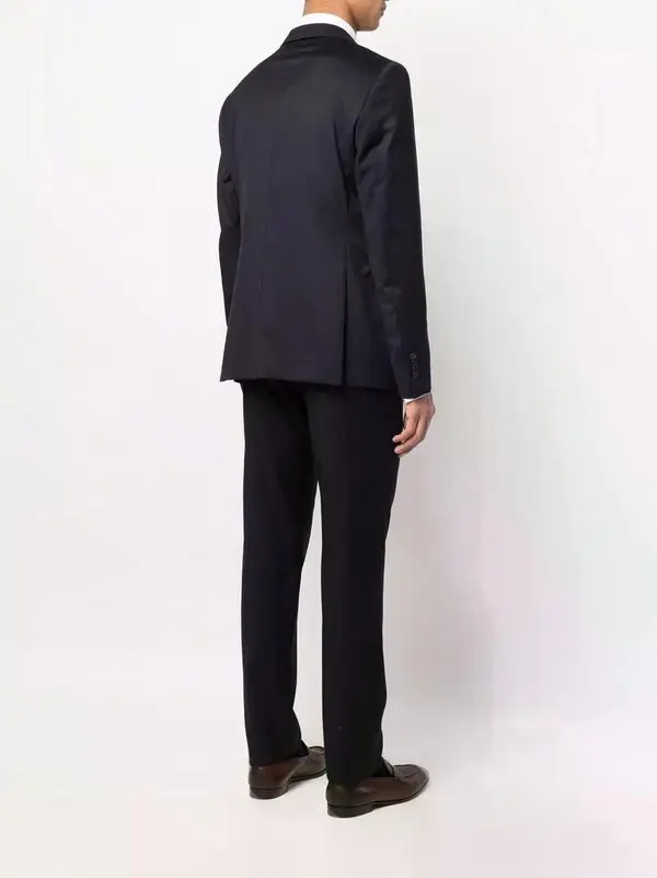 Tagliatore Fitted Single-breasted Suit - Blue