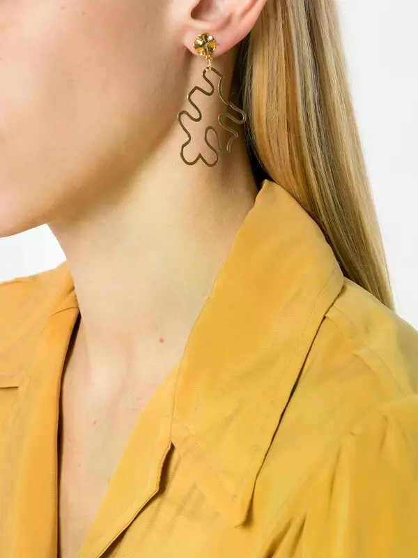 AMIR SLAMA Floral-appliqué Asymmetric Earrings