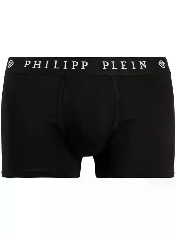 Philipp Plein Logo Embroidered Boxers - Black