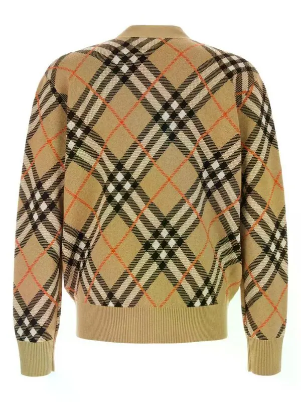 Burberry Check Wool Mohair Blend Cardigan