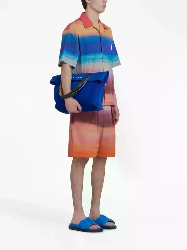 Marni Printed Pleated Cotton Shorts