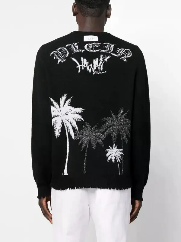 Philipp Plein Hawaii Jacquard Wool Pullover