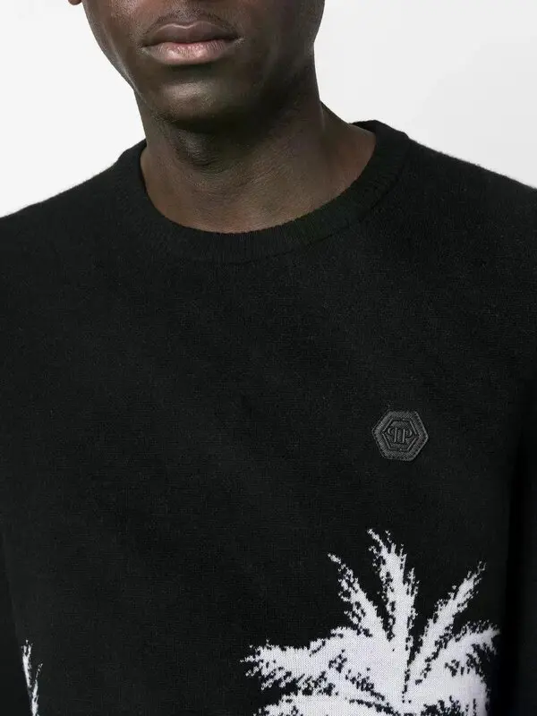 Philipp Plein Hawaii Jacquard Wool Pullover