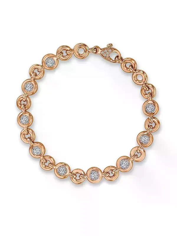 PRAGNELL 18kt Rose Gold Rockchain Diamond Bracelet - Pink