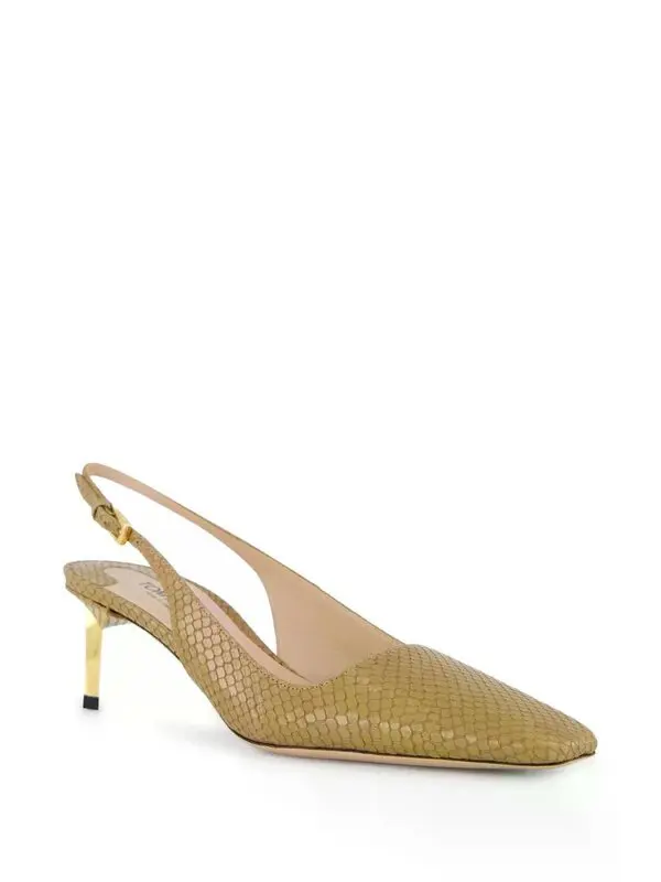 TOM FORD Snake-embossed Slingback Pumps - Neutrals