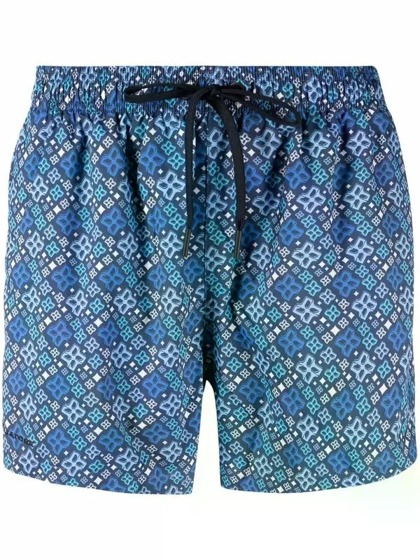 Tagliatore Pattern-print Swim Shorts