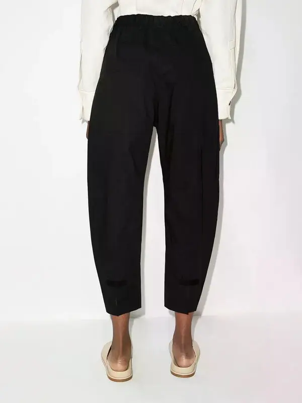 LEE MATHEWS Cropped Drawstring Cotton Trousers
