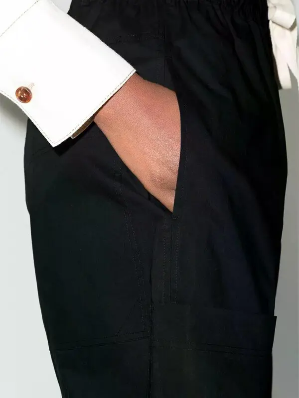 LEE MATHEWS Cropped Drawstring Cotton Trousers