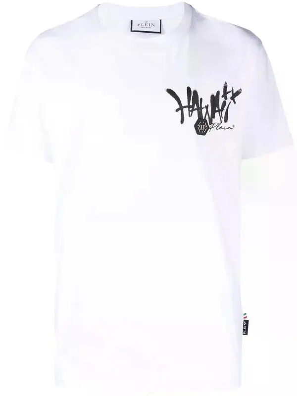 Philipp Plein Hawaii Ss Cotton T-shirt - White
