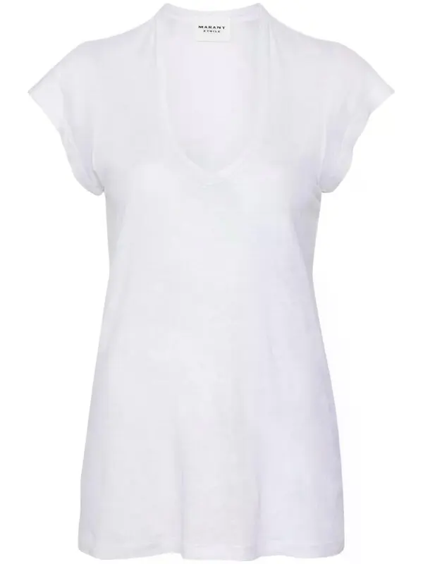 MARANT ETOILE Zankou Linen T-shirt - White