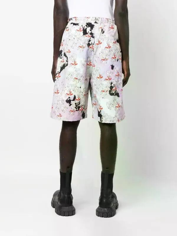 GARBAGE TV Graphic Print Track Shorts