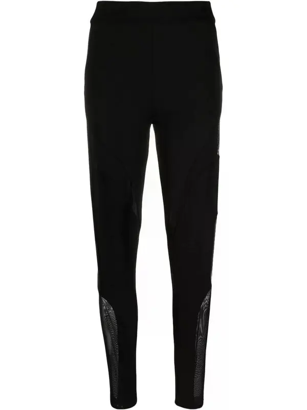 Philipp Plein Sheer-panel Ribbed Stretch Leggings