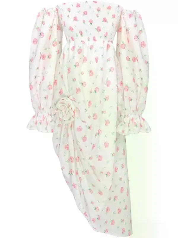 Sleeper Atlanta Rose-print Linen Dress