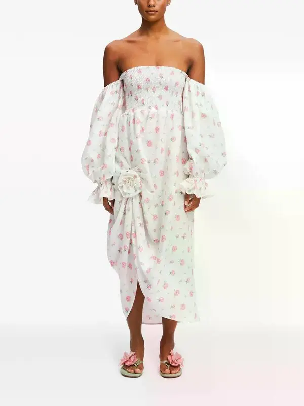 Sleeper Atlanta Rose-print Linen Dress