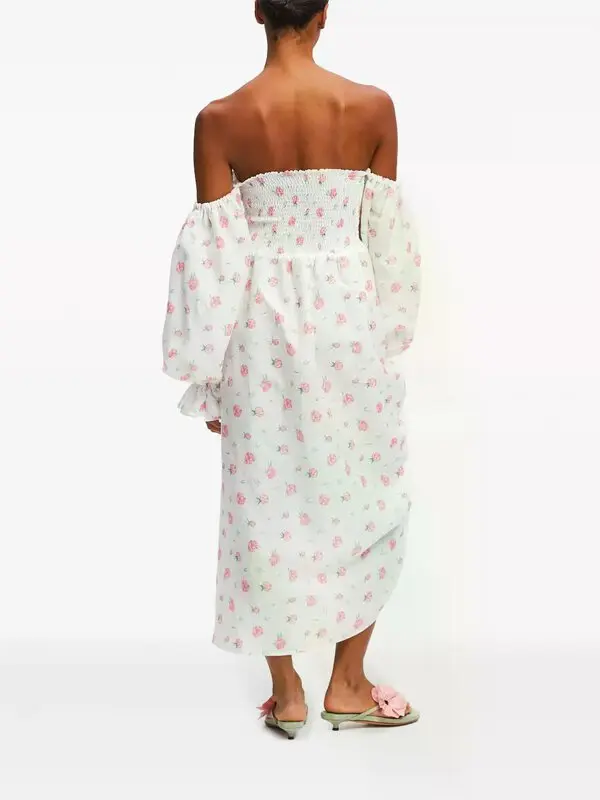 Sleeper Atlanta Rose-print Linen Dress