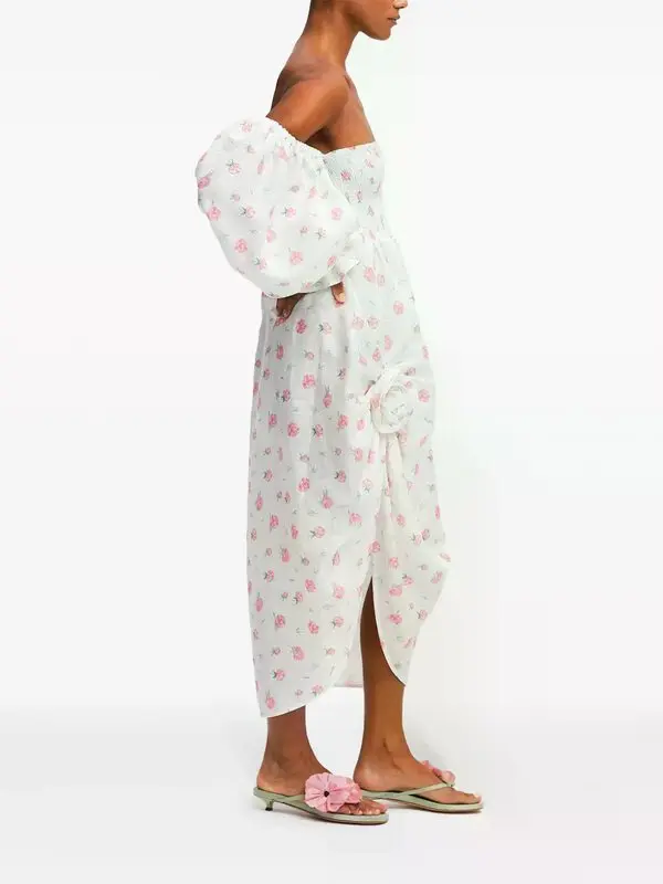 Sleeper Atlanta Rose-print Linen Dress