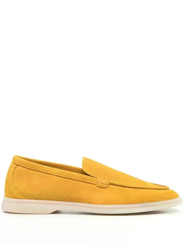 SCAROSSO Suede Slip-on Loafers - Yellow