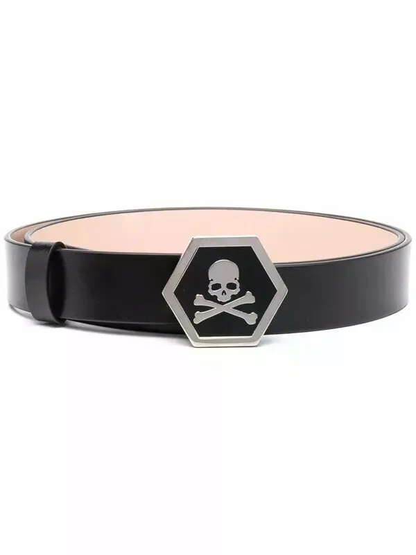 Philipp Plein Skull-motif Leather Belt - Black