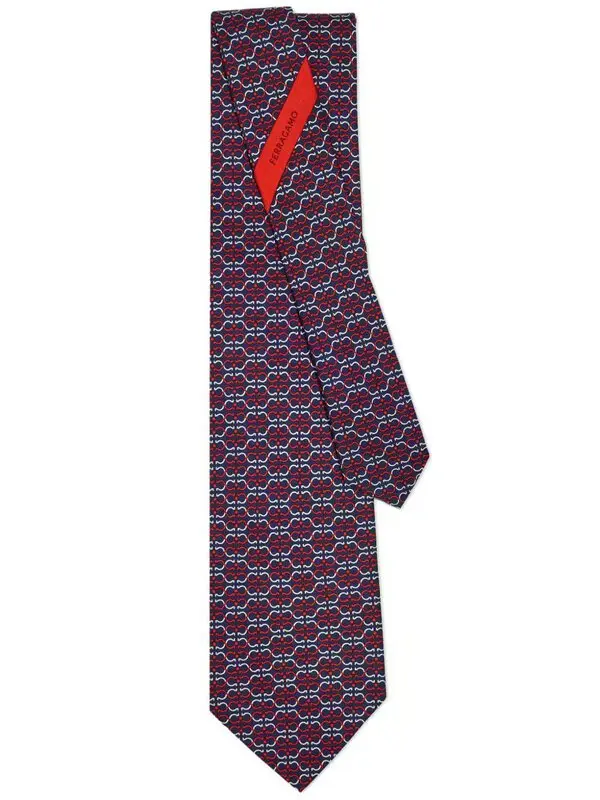 FERRAGAMO Patterned Neck Tie - Blue