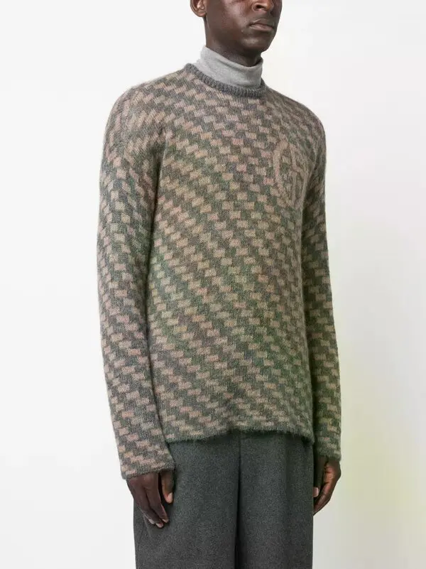 Giorgio Armani Geometric-pattern Intarsia-knit Jumper