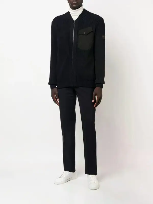 BOSS Zipped-up Knit Cardigan