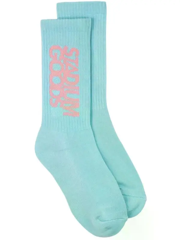 STADIUM GOODS Ribbed Logo Lake Socks - Blue