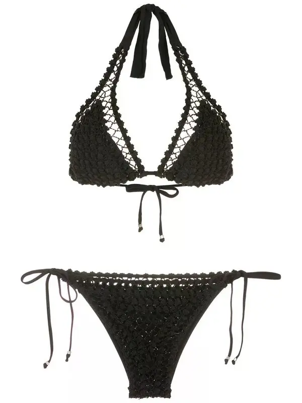 AMIR SLAMA Crochet Layer Bikini - Black