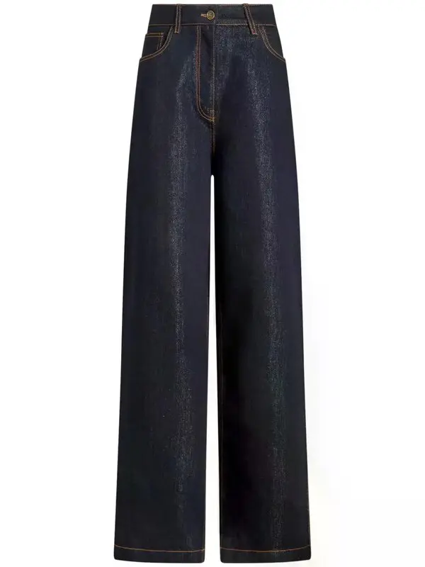 Etro Lurex-detail Wide Leg Jeans