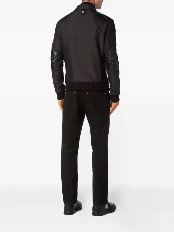 BILLIONAIRE Leather-trim Bomber Jacket