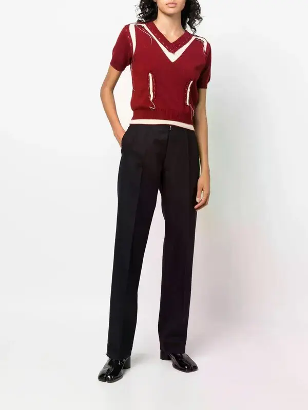 MAISON MARGIELA Herringbone-pattern Wool Trousers